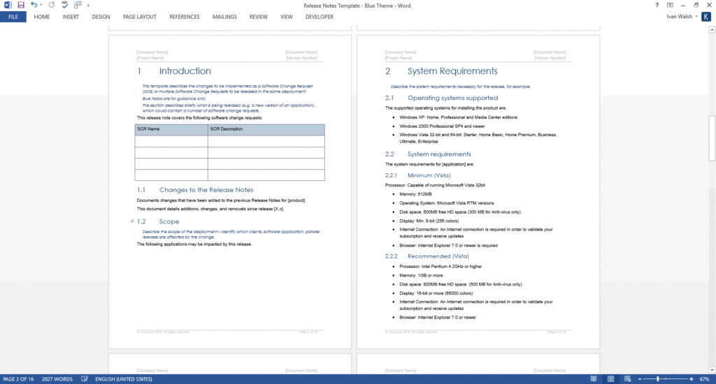 Software Release Notes Template Word Software Release Notes Template Word