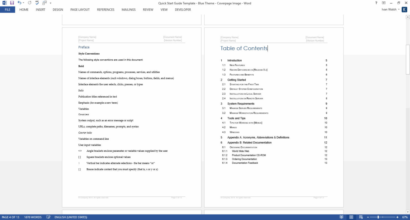 Quick Start Guide Template Technical Writing Tools